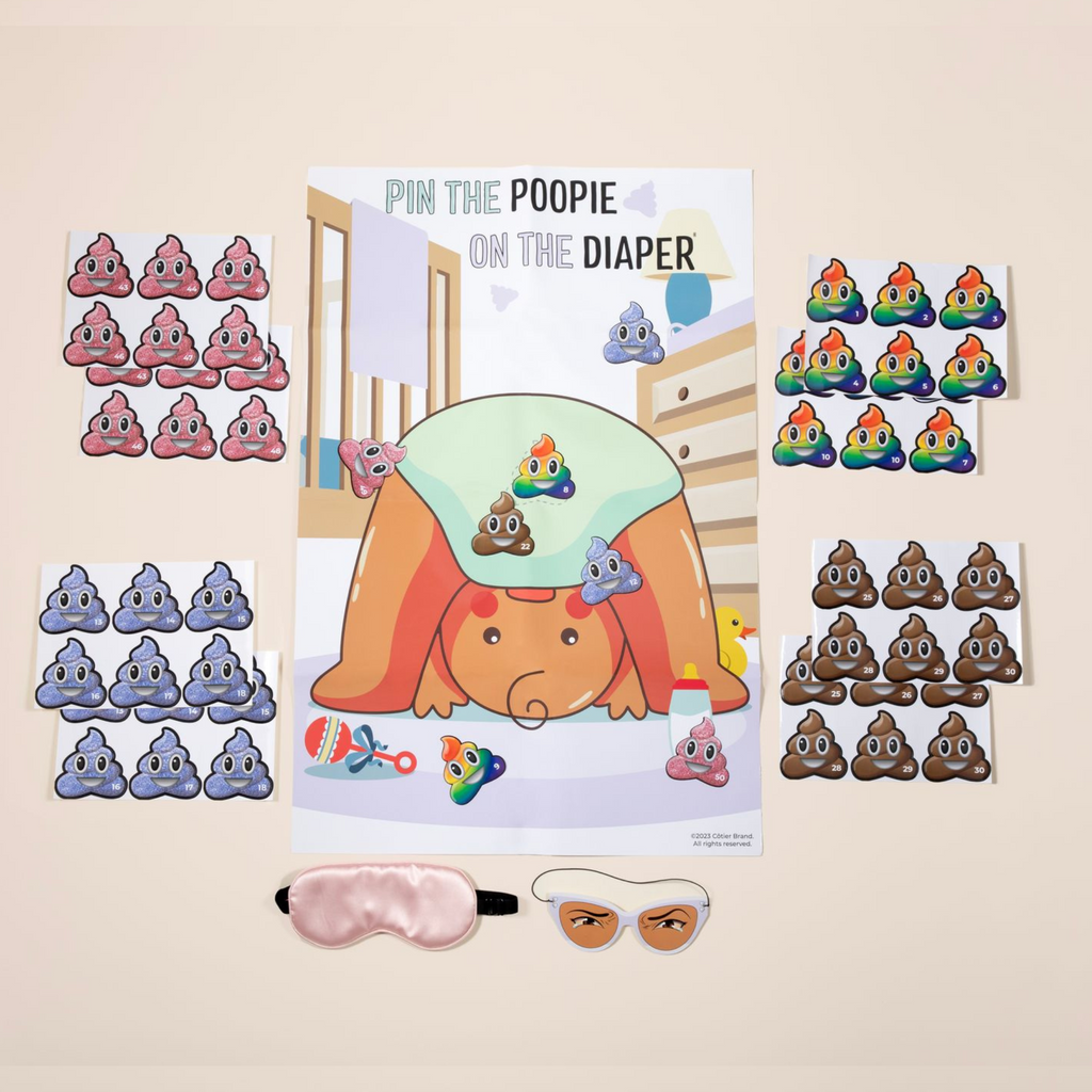 Pin The Poopie On The Diaper® - Baby Shower Game [Brown Baby Edition ...