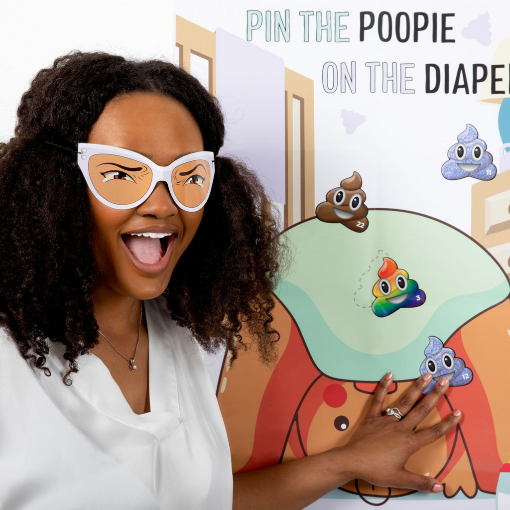 Pin The Poopie On The Diaper® - Baby Shower Game [Brown Baby Edition ...